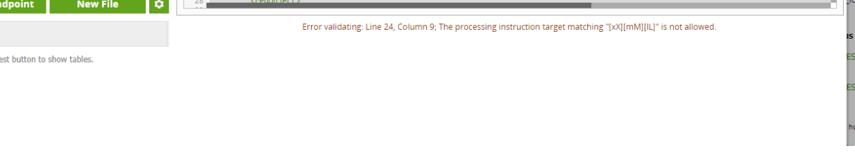 Error: 'The processing instruction target matching...is not allowed' when making a POST request ...
