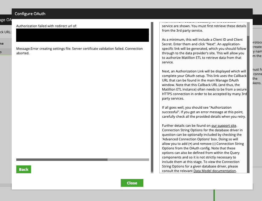 Error Creating Settings File Server Certificate Validation Failed When Authenticating Zoho